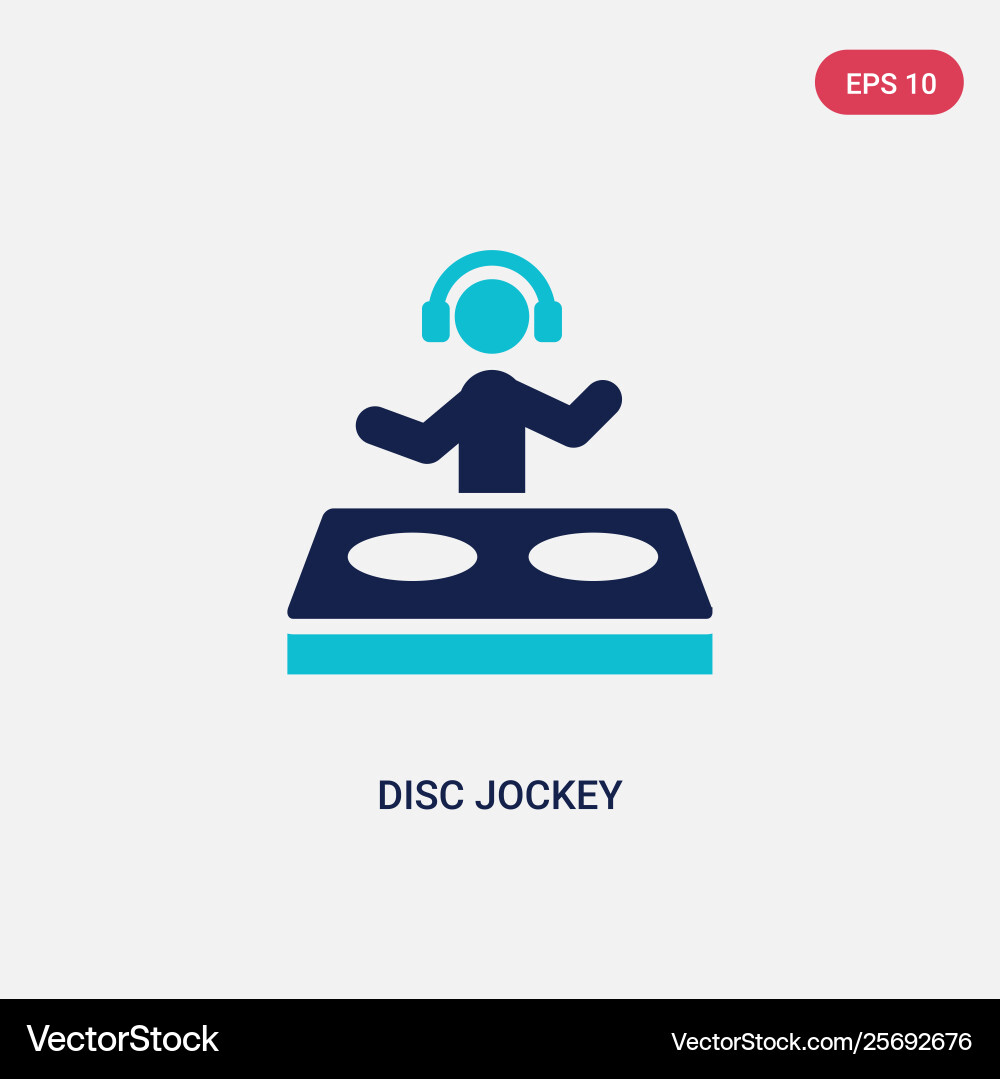 Two color disc jockey icon from activities Vector Image