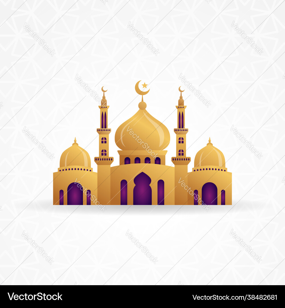 3d mosque design mosque icon sign symbol Vector Image