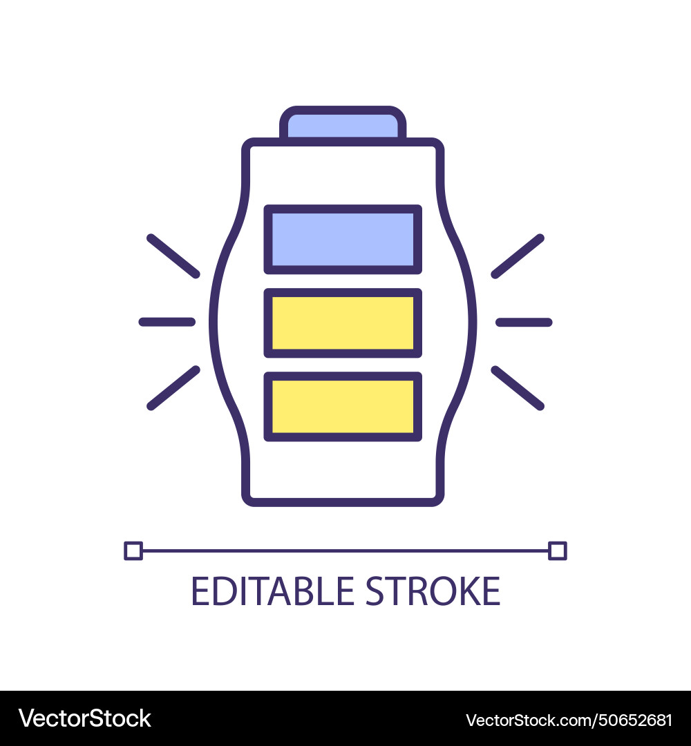 Battery capacity rgb color icon Royalty Free Vector Image