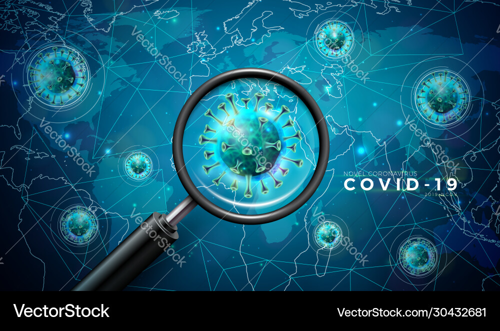 Covid-19 coronavirus outbreak design with virus Vector Image