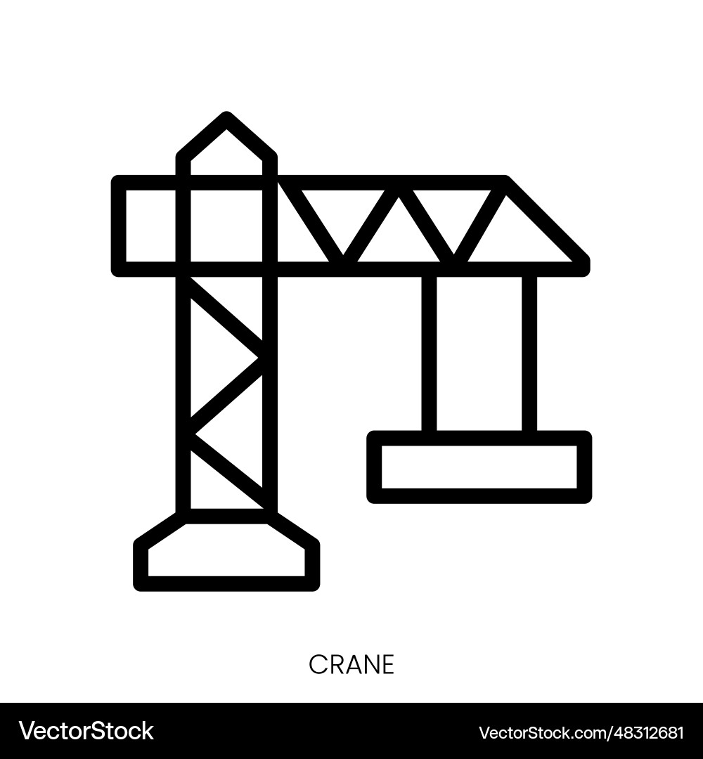 Crane icon line art style design isolated Vector Image