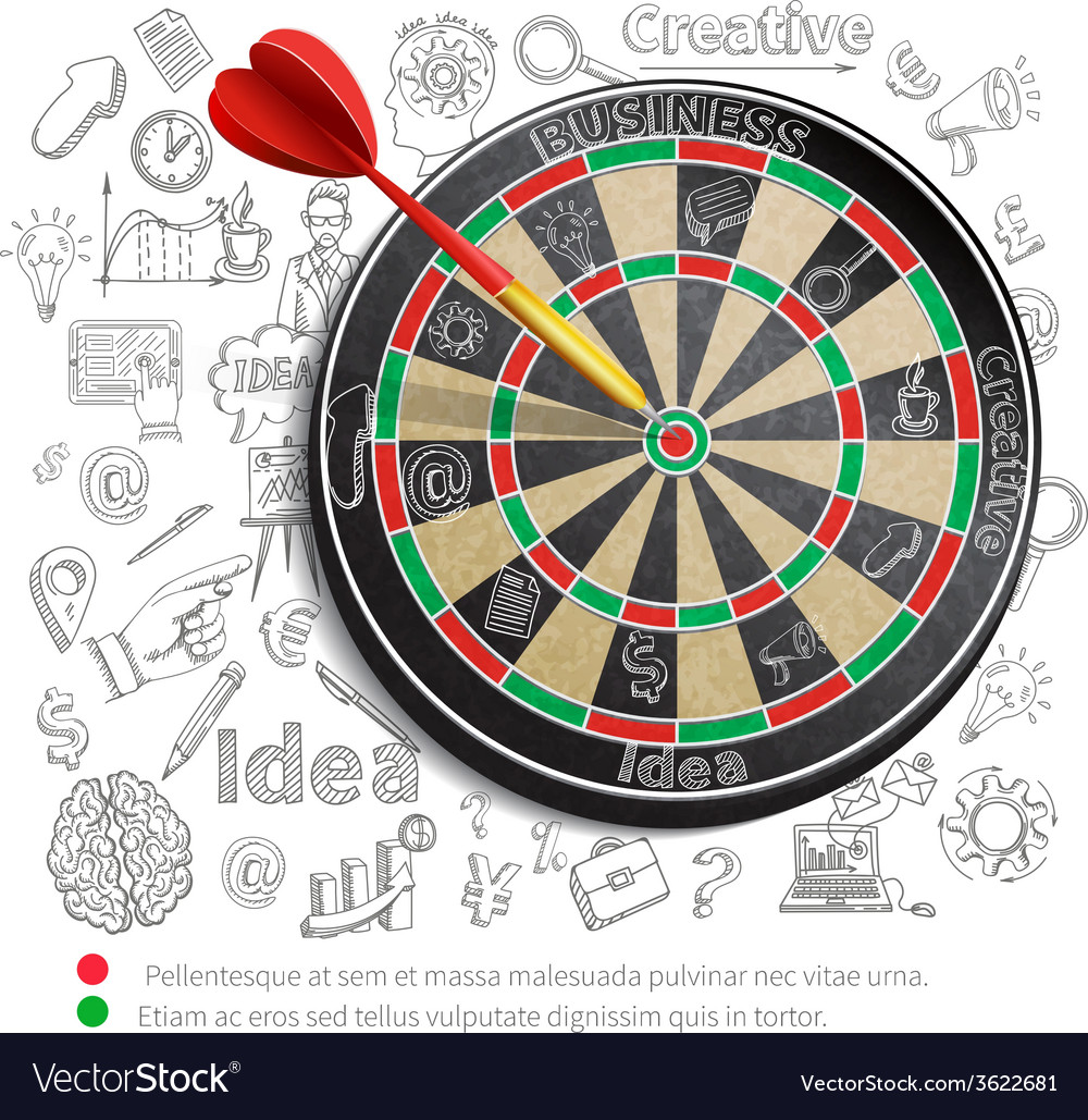 Creative Background With Dartboard Royalty Free Vector Image