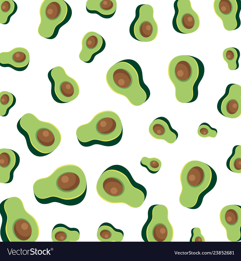 Fresh avocado pattern background Royalty Free Vector Image