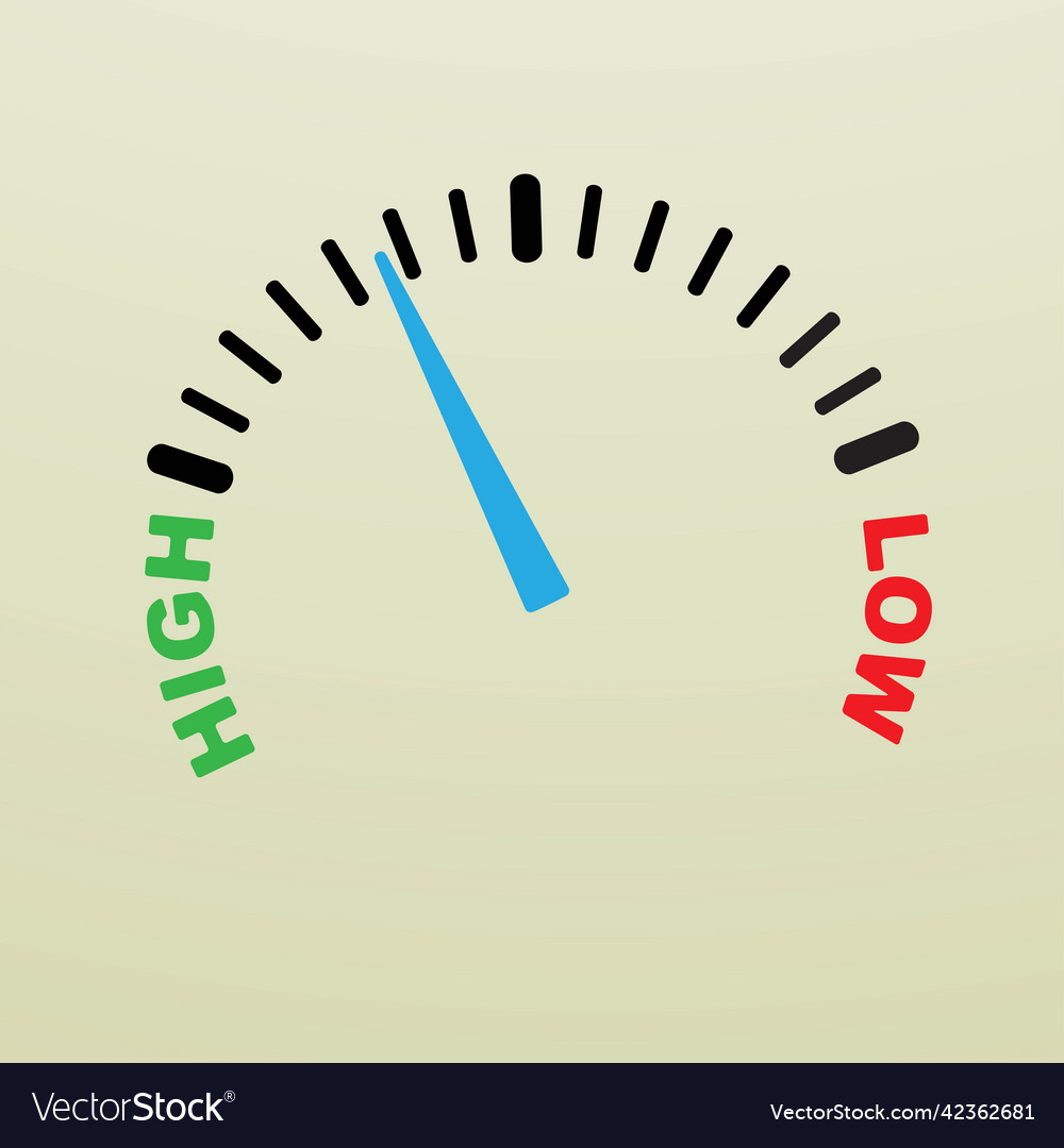High and low level indicator with arrow Royalty Free Vector