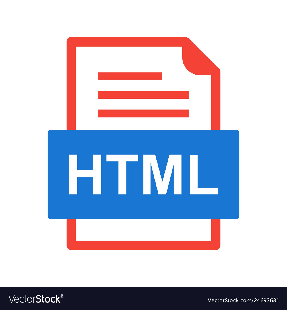 Html file document icon Royalty Free Vector Image