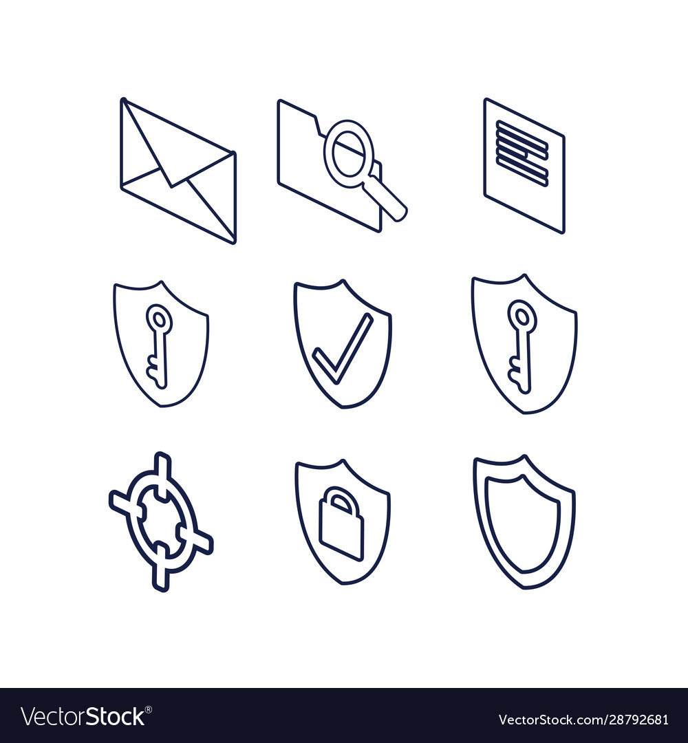 Icon set security system design Royalty Free Vector Image