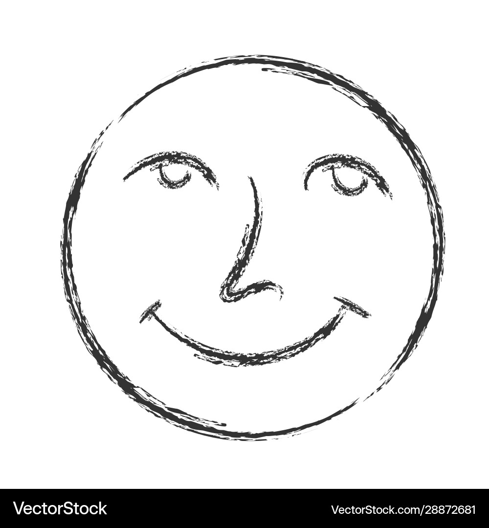 Pencil sketch a cheerful smiling face Royalty Free Vector