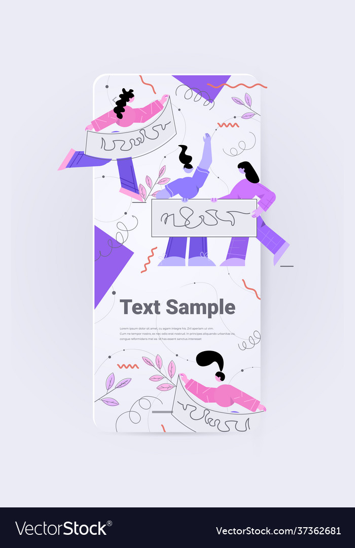 Protesters with placards protesting Royalty Free Vector