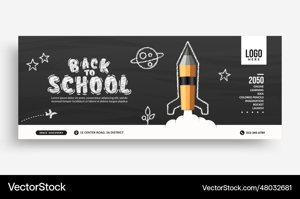 Realistic pencils rocket launching to space Vector Image
