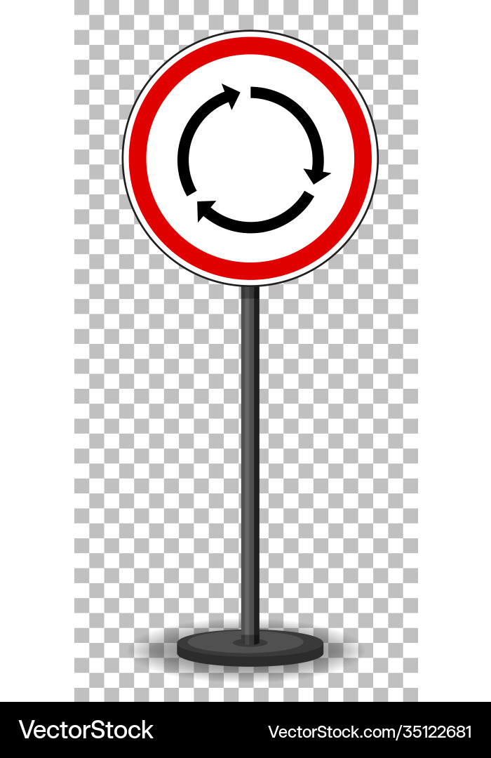 Red traffic sign on transparent background Vector Image