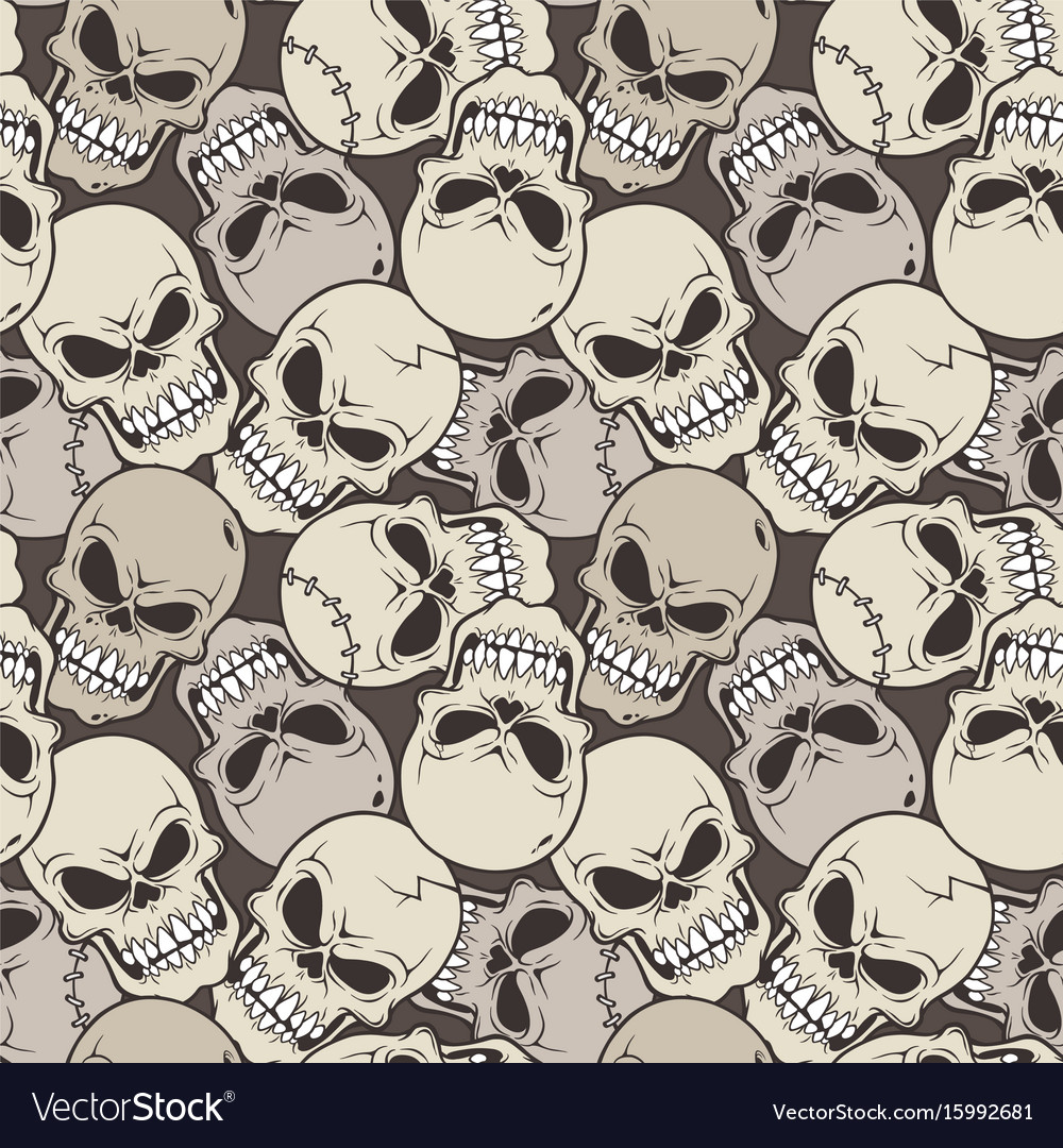 Seamless pattern skull Royalty Free Vector Image