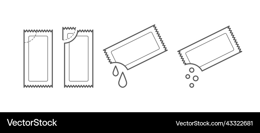Set of sachet icons stick packaging template Vector Image