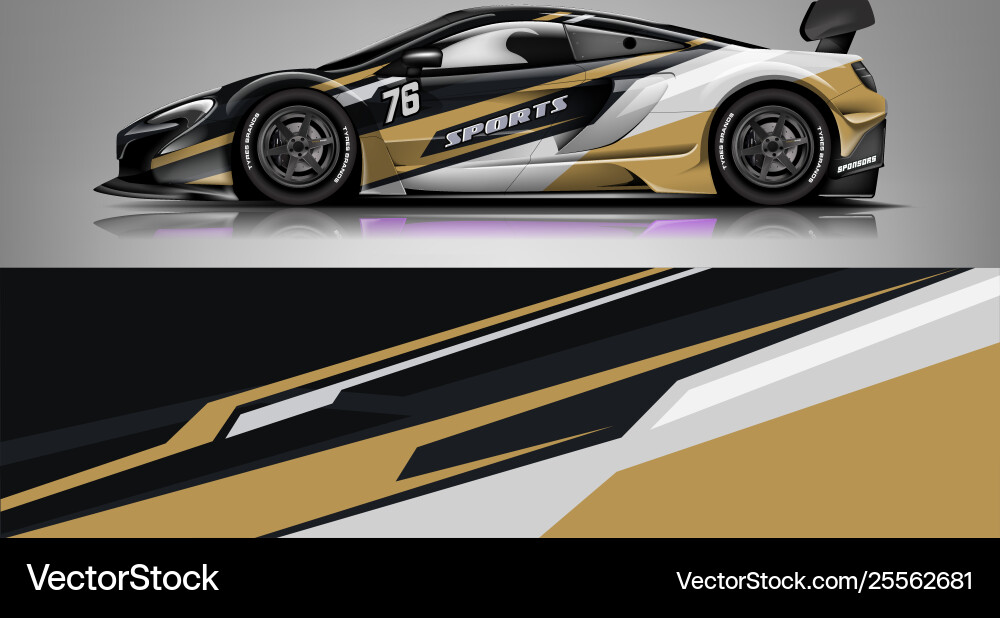 Sport car racing wrap design design Royalty Free Vector