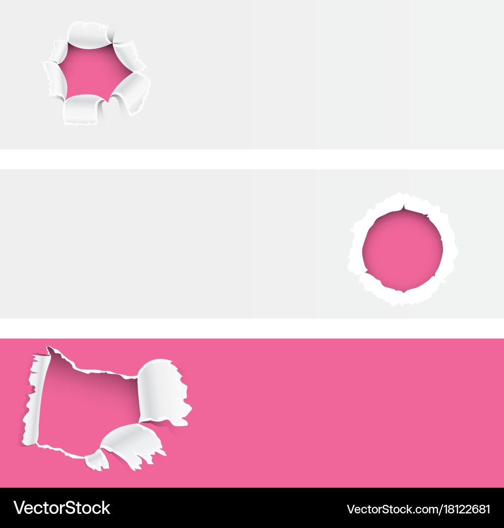 Torn edges hole lacerated ragged paper edge Vector Image