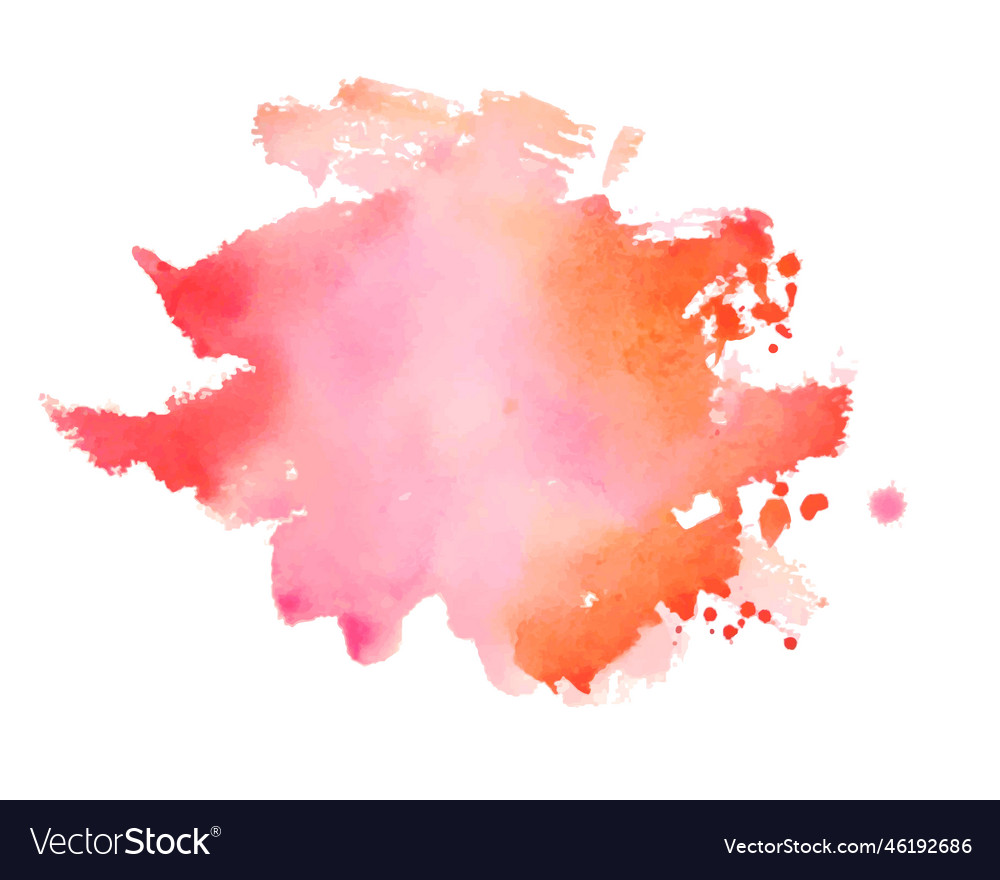 Abstract red and orange watercolor ink blot Vector Image