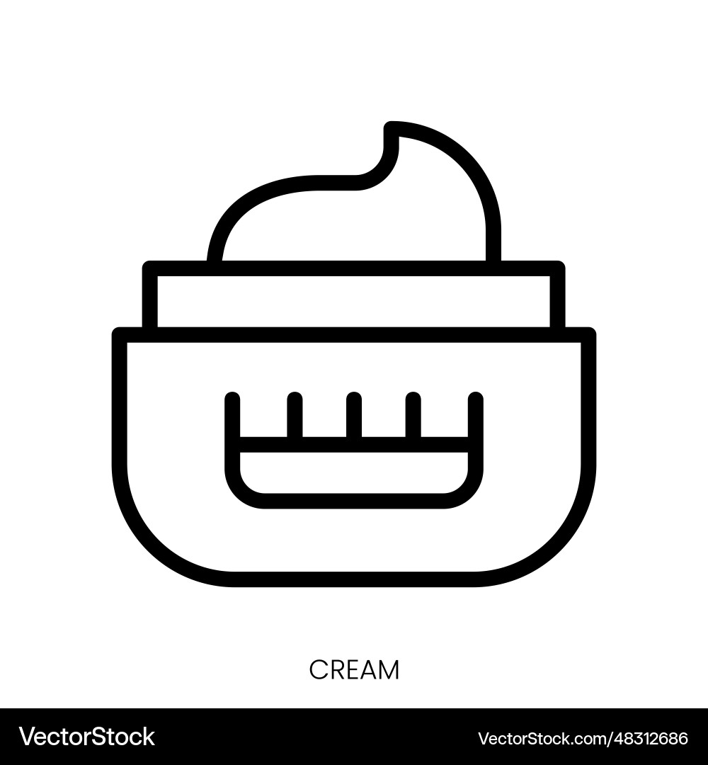 Cream icon line art style design isolated Vector Image