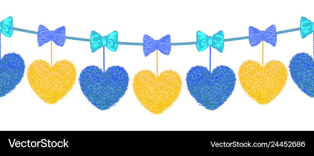 Decorative elements with pom-poms in the shape Vector Image