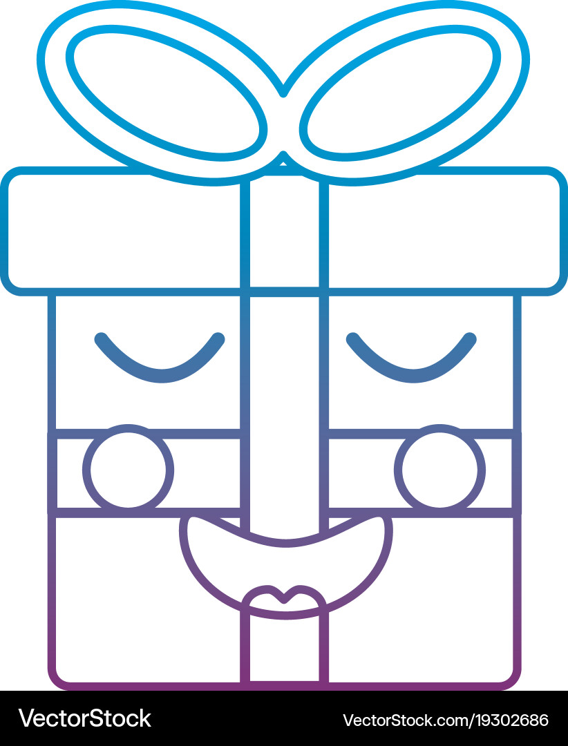 Gift box happy emoji icon imag Royalty Free Vector Image