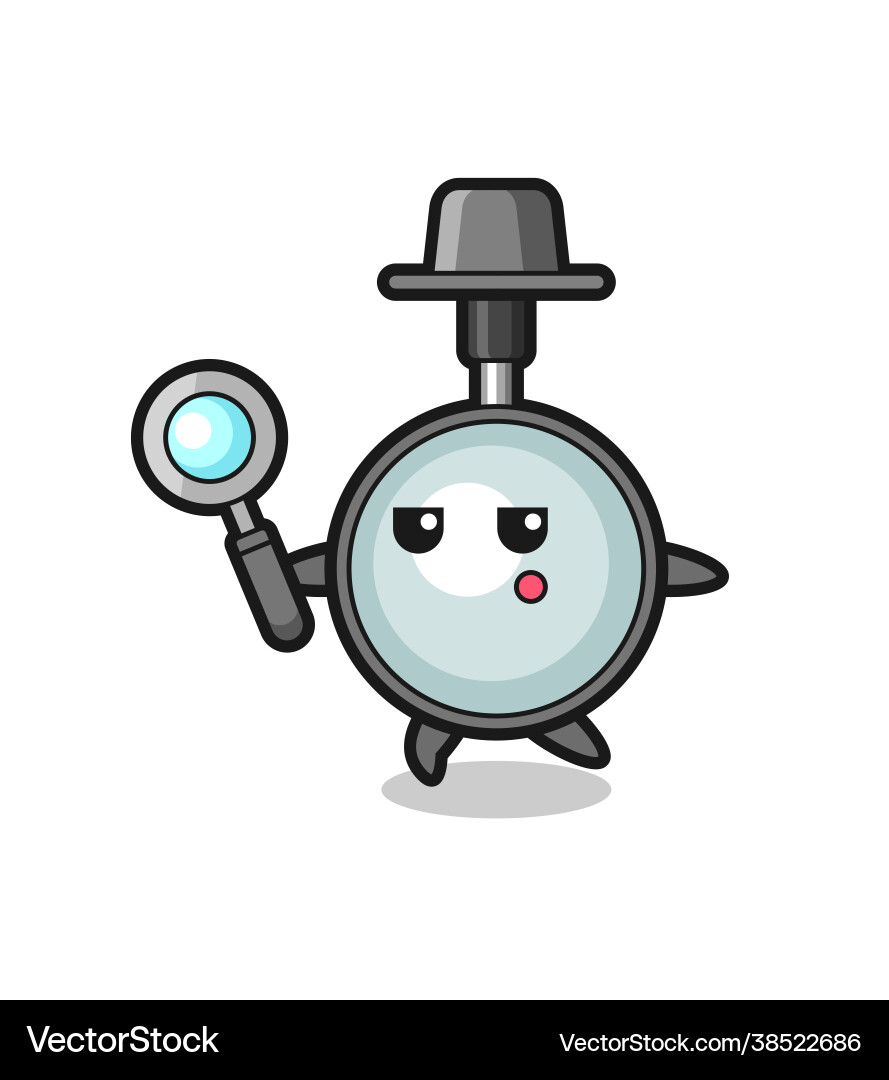 Magnifying glass cartoon character searching Vector Image