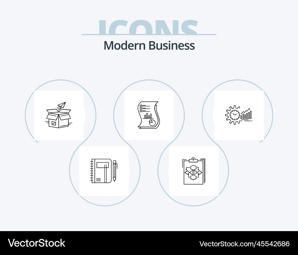 Modern business line icon pack 5 icon design Vector Image