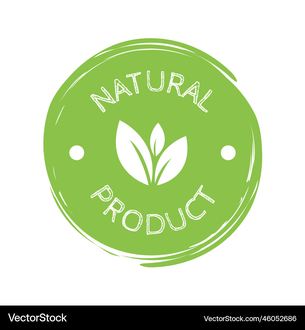 Natural product label made with a sticker Vector Image