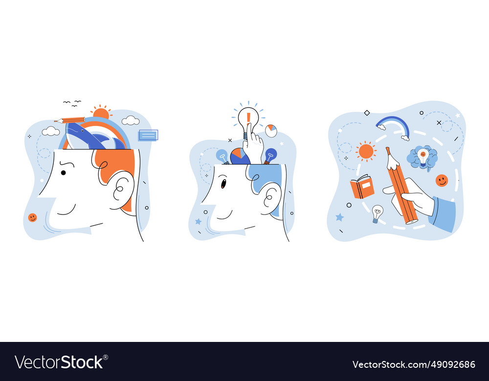 Positive thinking intelligence encompasses both Vector Image