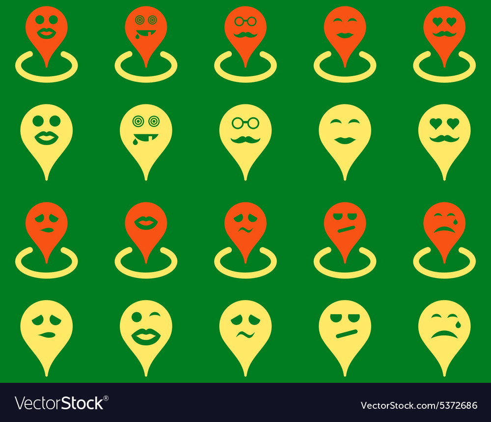 Smiled map marker icons Royalty Free Vector Image Smiled map marker icons Royalty Free Vector Image