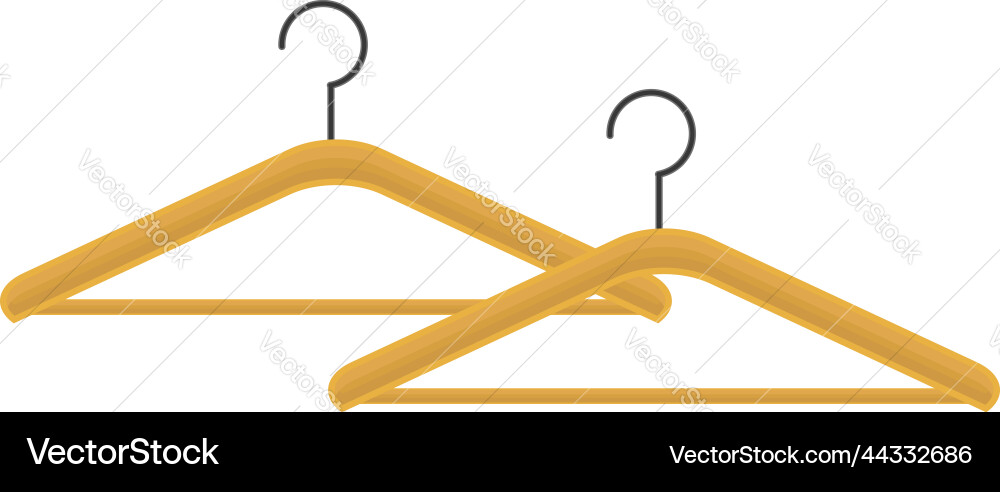 Wooden hangers on a white background Royalty Free Vector