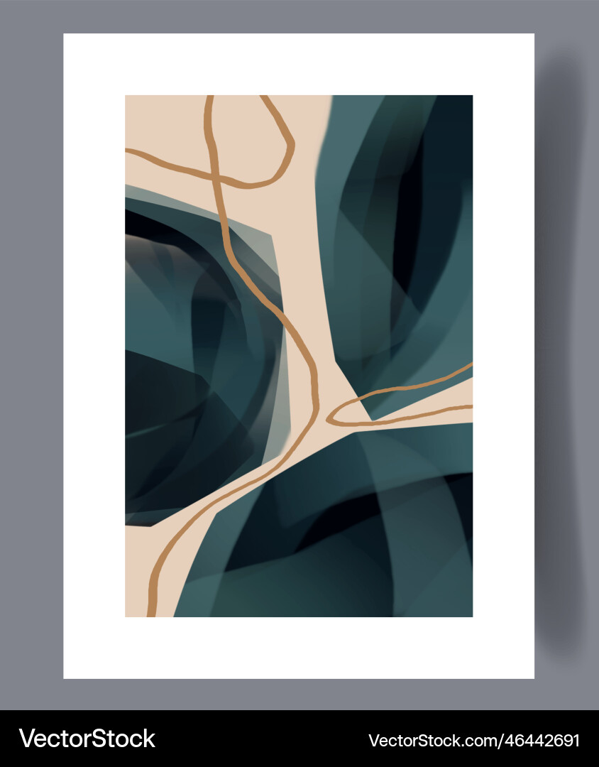 Abstract figures elegant pearls wall art print Vector Image