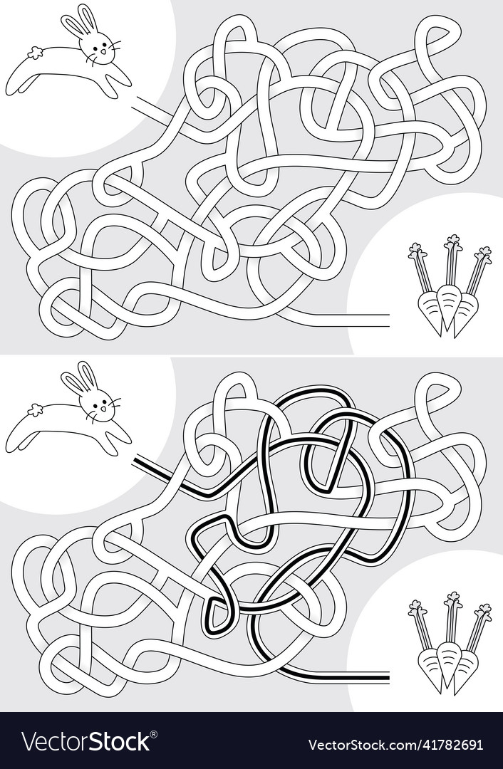 Bunny maze Royalty Free Vector Image - VectorStock
