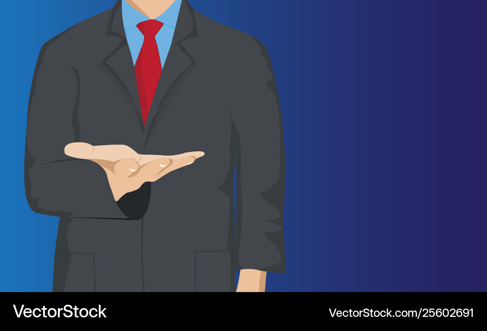 Businessman giving or offering Royalty Free Vector Image