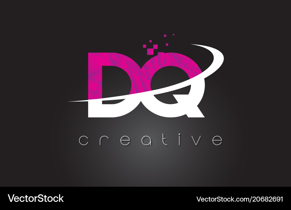 Dq d q creative letters design with white pink Vector Image