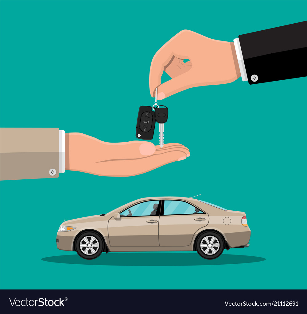 Hand Gives Car Keys To Another Royalty Free Vector Image