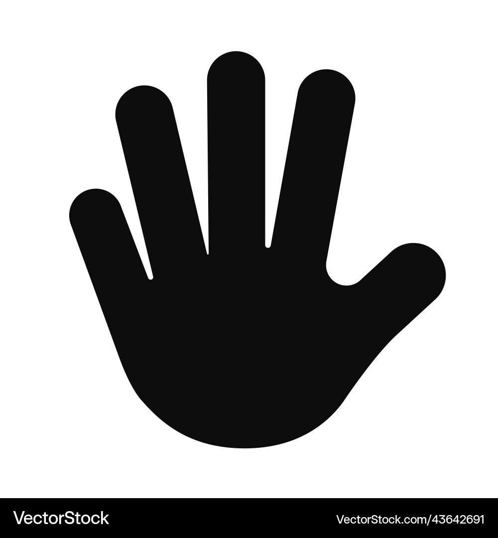 Hand showing five fingers for greeting or stop Vector Image