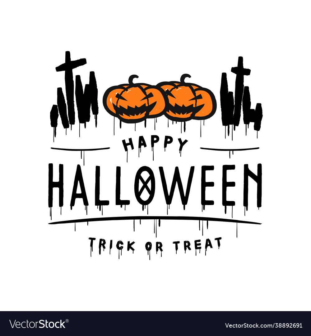Happy halloween trick or treat lettering Vector Image