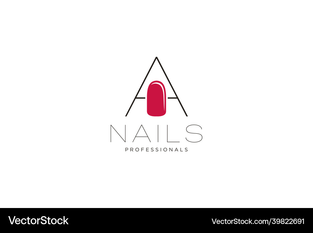 Initial letter a with nails logo icon business Vector Image