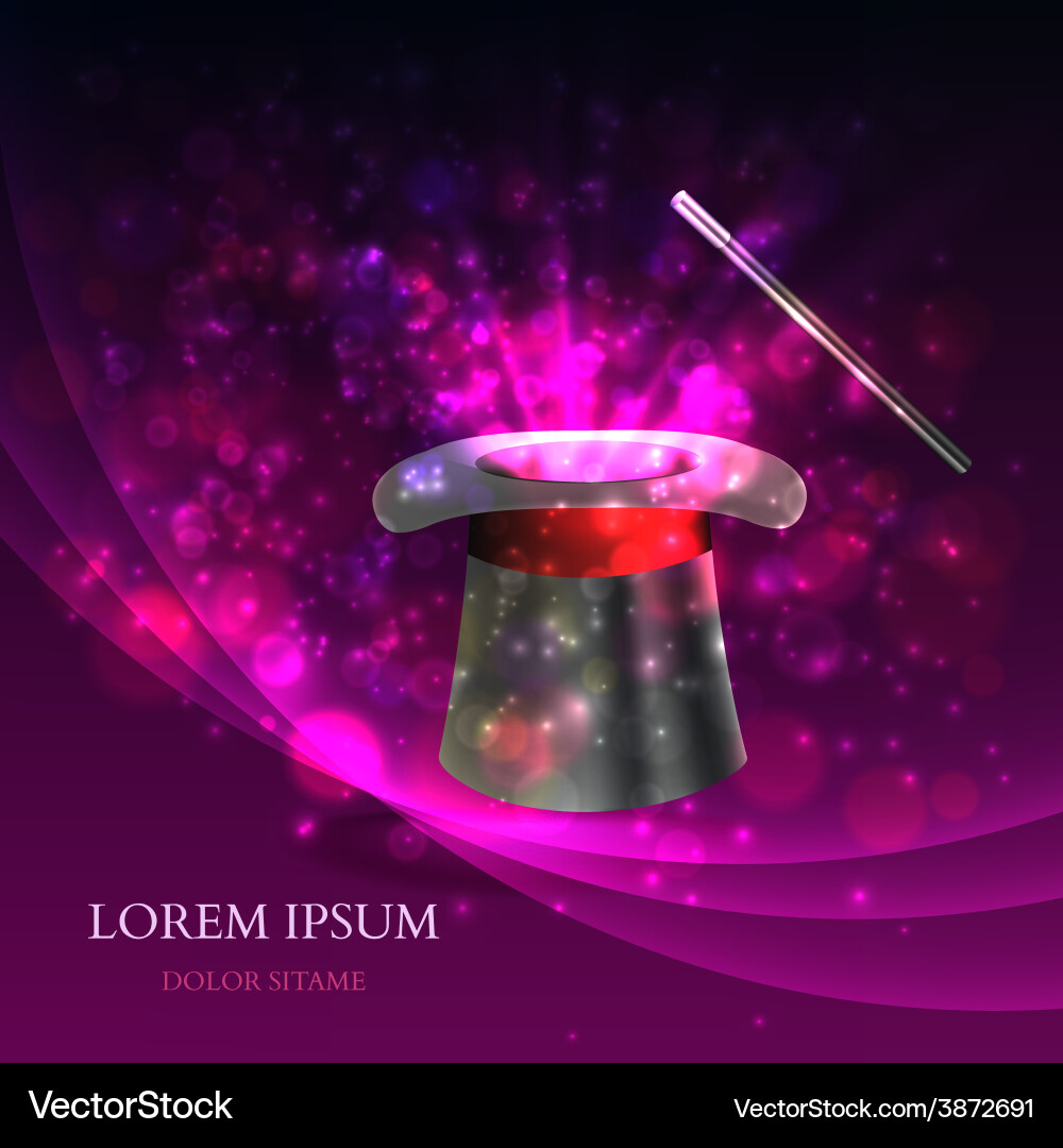 Magician Top hat with fireworks Royalty Free Vector Image