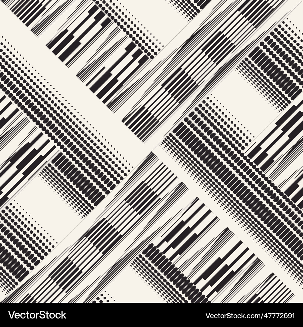 Monochrome halftone broken geometric pattern Vector Image