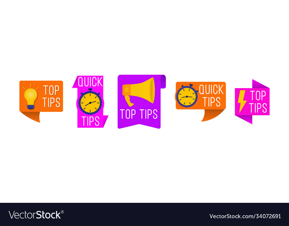 Quick tips message Royalty Free Vector Image - VectorStock