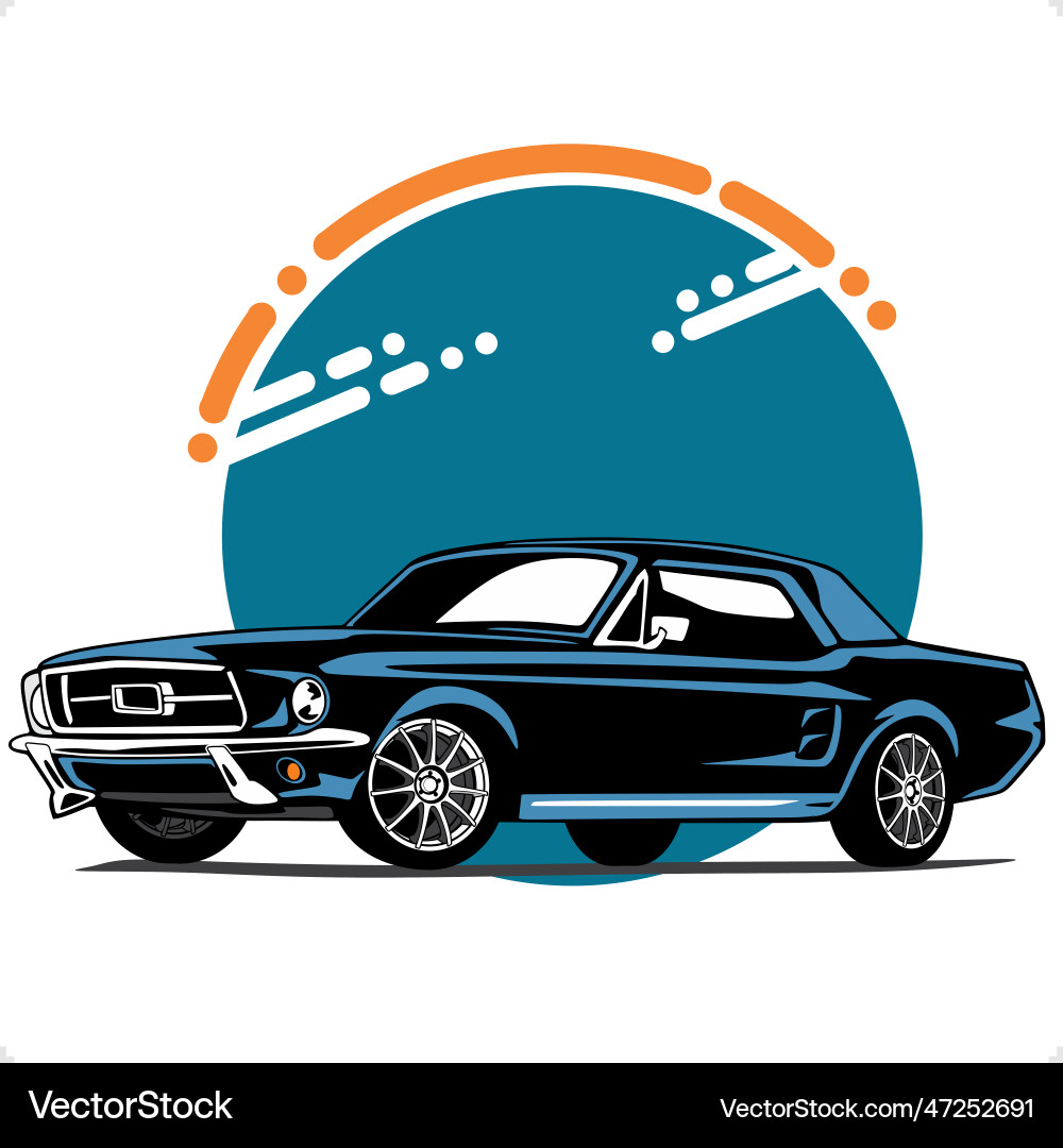 Retro classic muscle car design Royalty Free Vector Image