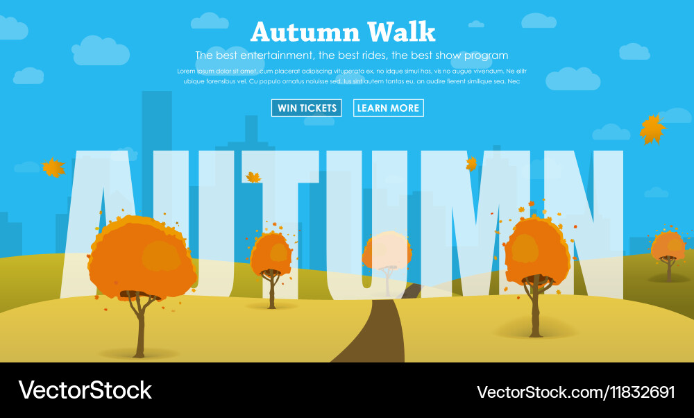 Template header of the site with autumn Royalty Free Vector
