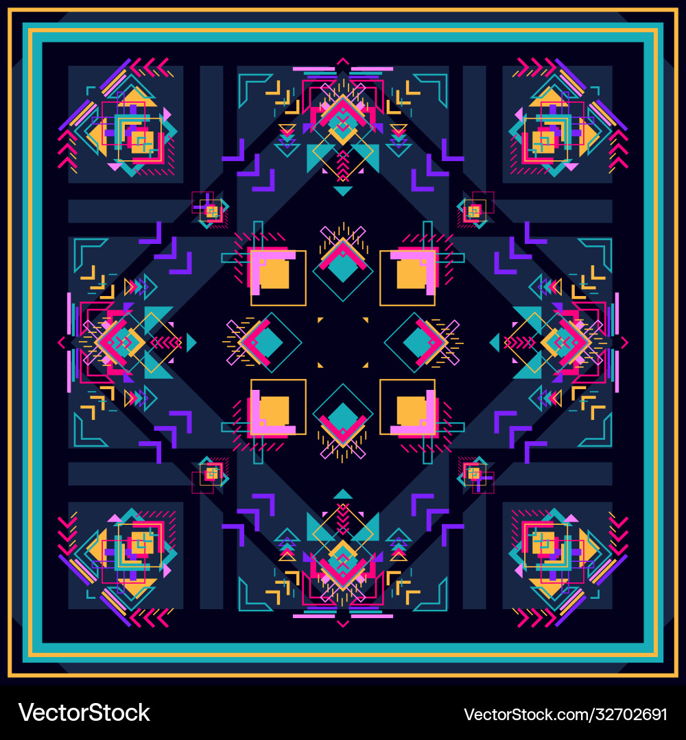 Tribal square boho ornament for boys Royalty Free Vector