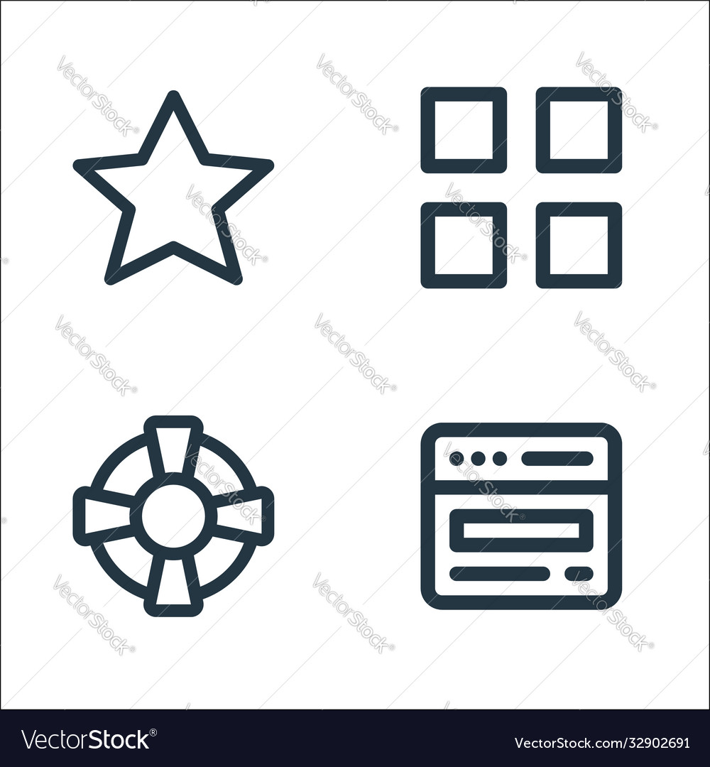 User interface line icons linear set quality line Vector Image