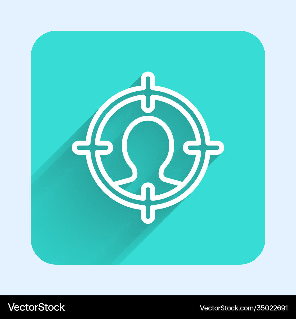White line head hunting icon isolated with long Vector Image