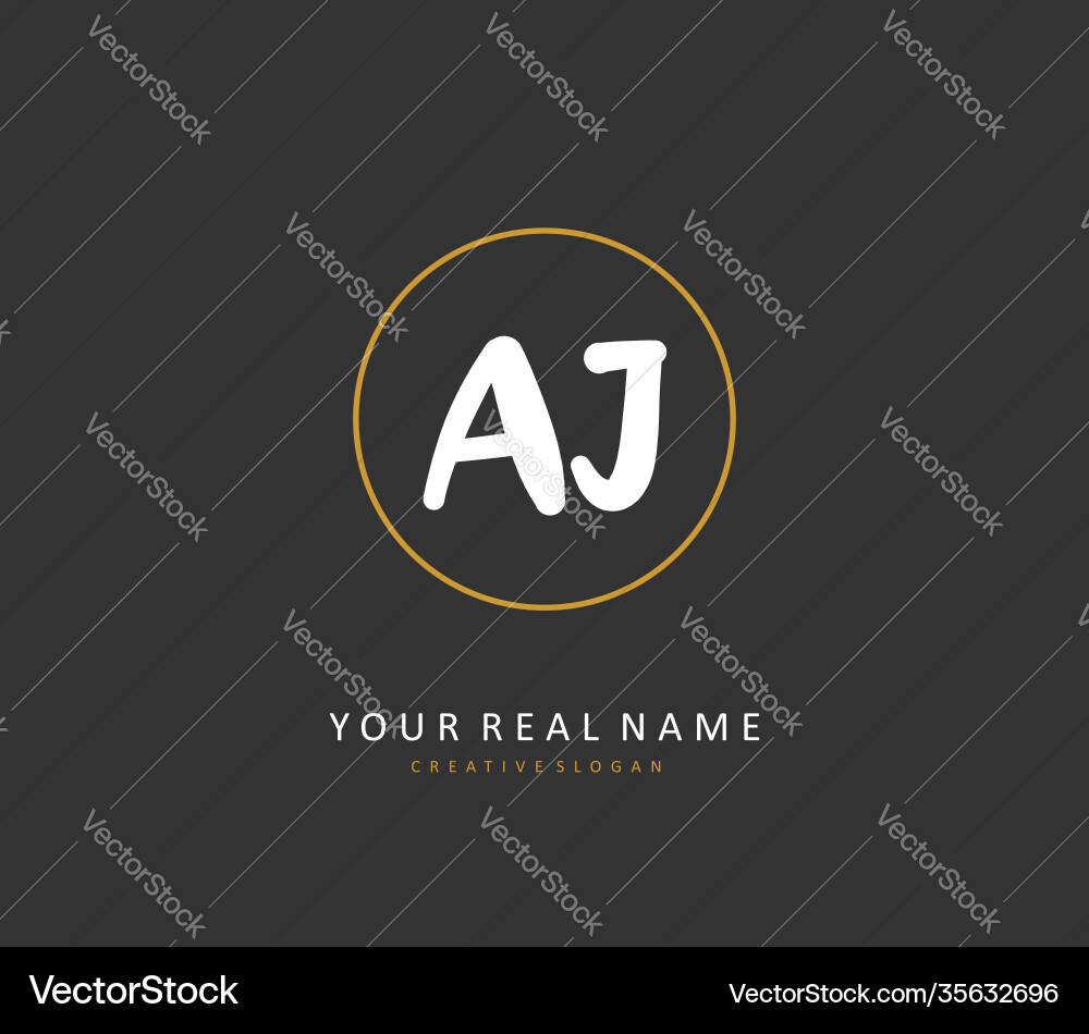Aj initial letter handwriting and signature logo Vector Image