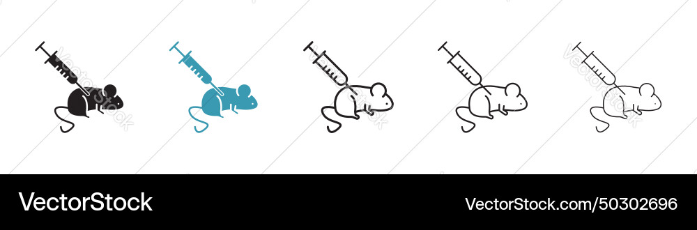 Animal testing icon set laboratory medical Vector Image