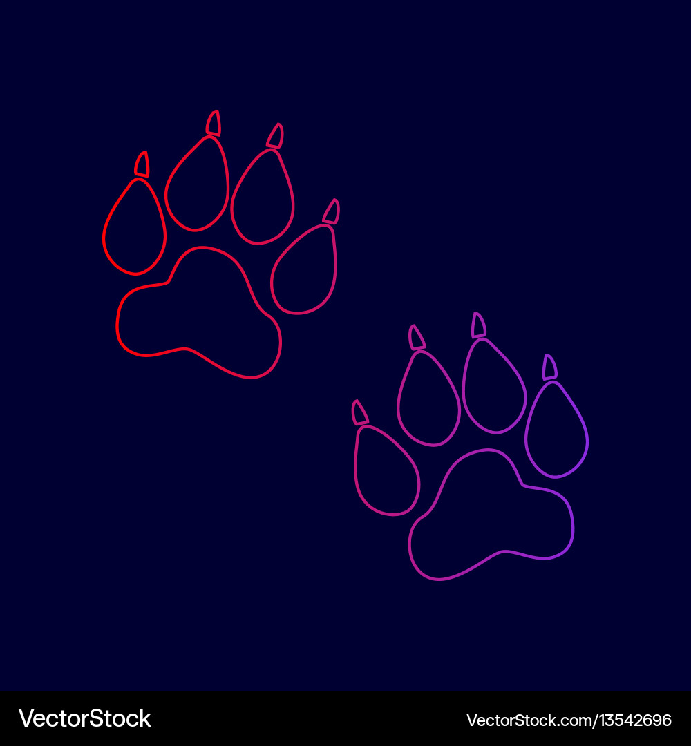 Animal tracks sign line icon Royalty Free Vector Image