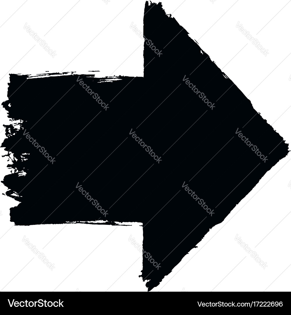 Arrow sign sketch brush stroke Royalty Free Vector Image