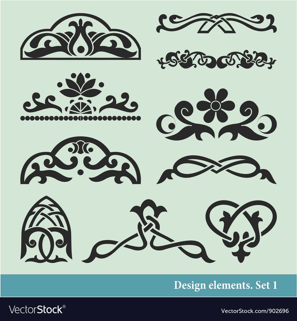 Calligraphic elements Royalty Free Vector Image