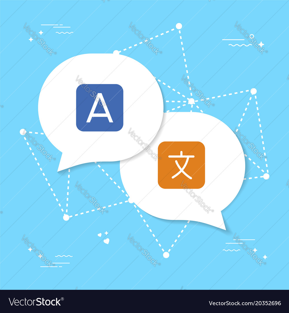 Chat bubble conversation translation concept Vector Image